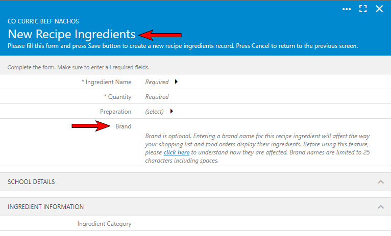 How to Assign a Brand to a Recipe Ingredient